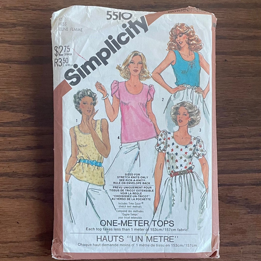 Simplicity 5510, Vintage Sewing Pattern From 1982 for Size 10 Misses ...