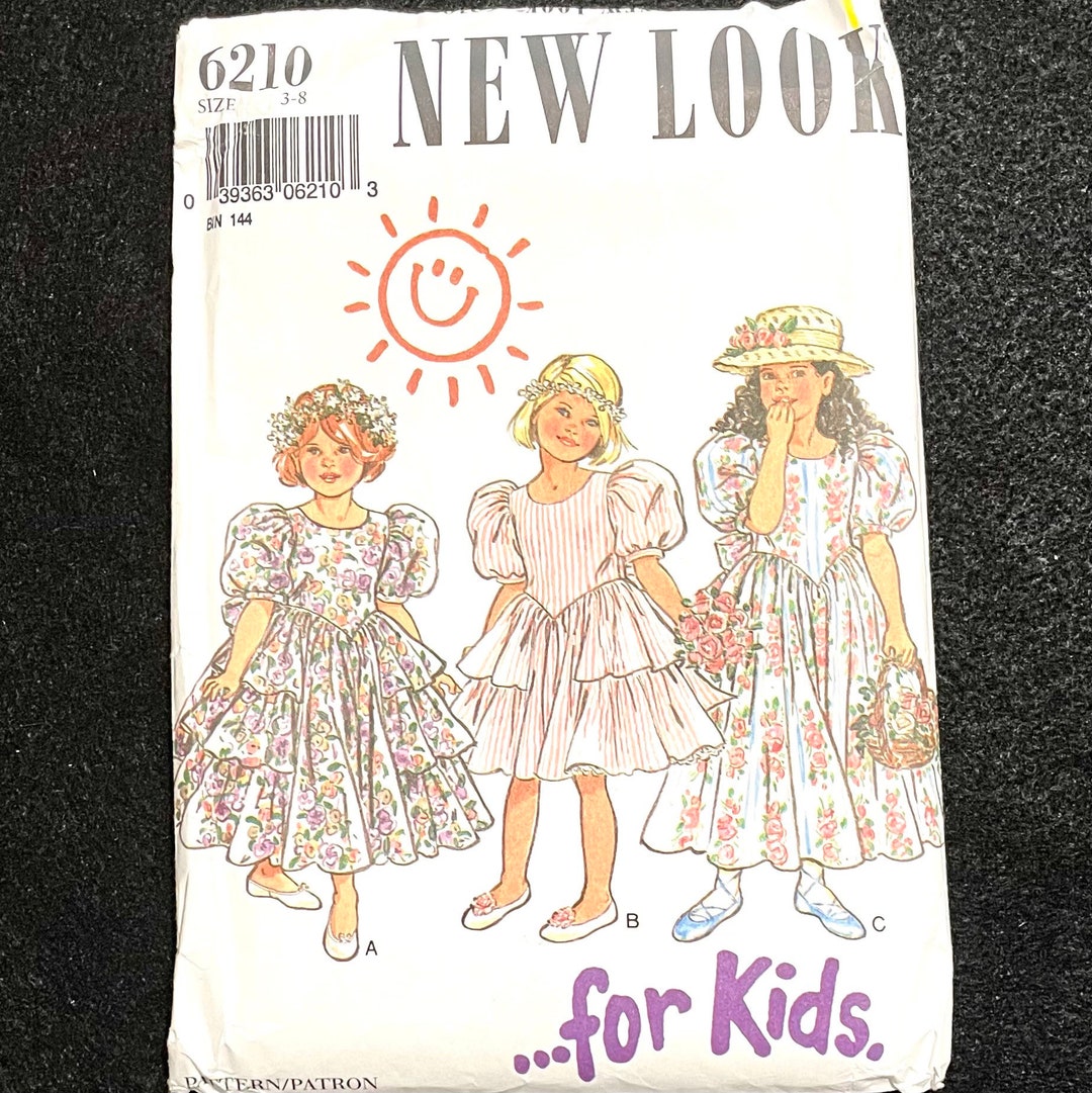 RARE New Look 6210 Sizes 3-8 Girls Dresses Sewing Pattern - Etsy