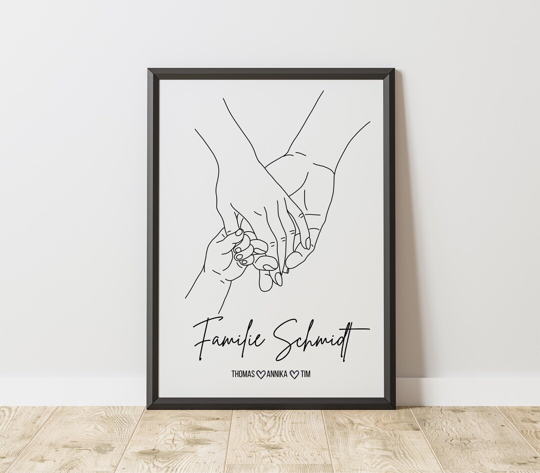 Personalized Family Poster With Name • Fine Line Art Hand Drawing ...