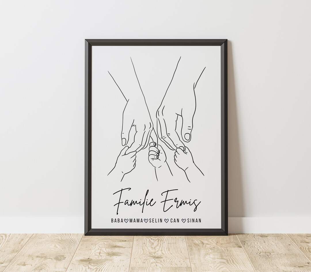 Personalized Family Poster With Name • Fine Line Art Hand Drawing ...