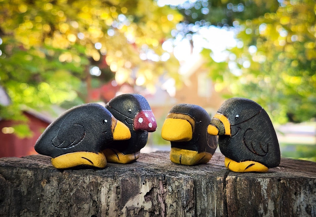 This Cute Little Wooden Raven, Fairy Tale Figurine, Waldorf Toy, Non ...