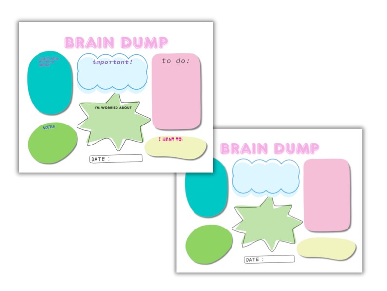 Brain Dump Printable, Simple ADHD Brain Dump, Mind Organization ...