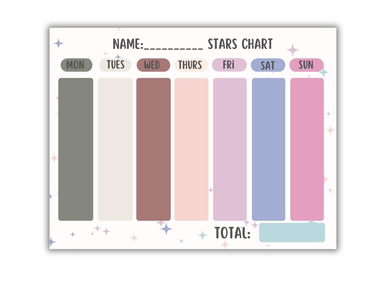 Behavior Chart System for Kids - Printable Weekly Star Tracker and ...