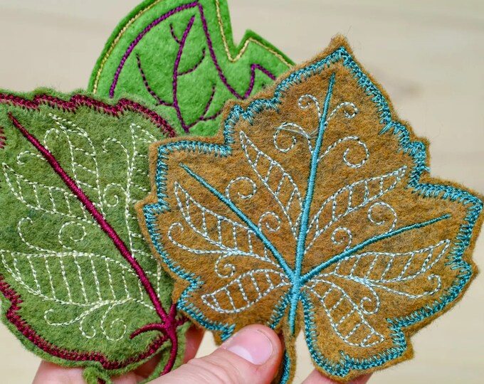 Felt Leaves, in the Hoop, Felt Play, Woodland - Etsy
