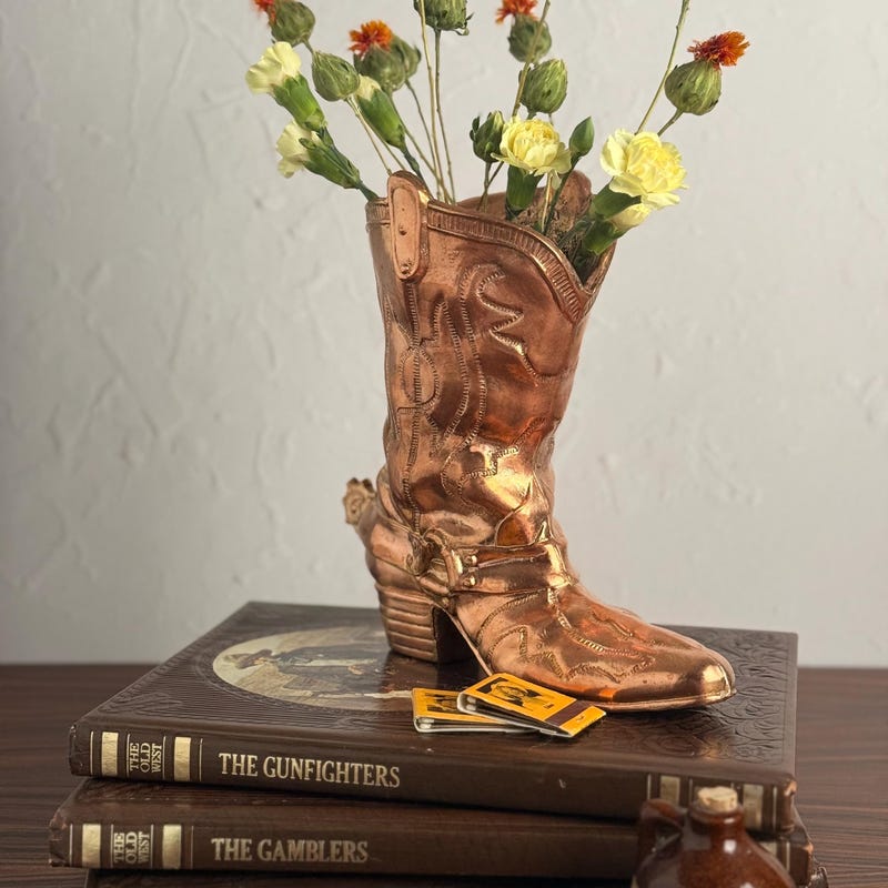 Cowboy Boot Vase - Etsy