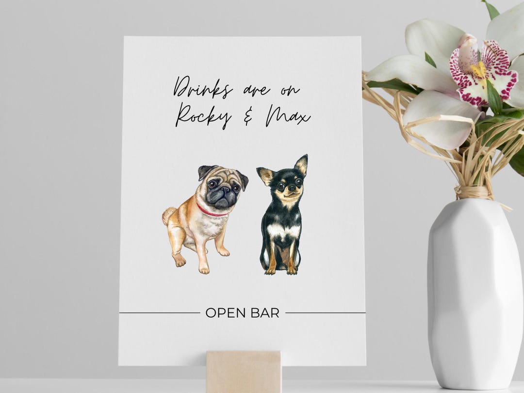 Custom Dog Wedding Bar Sign Keg Beer Open Bar DIGITAL DOWNLOAD Canva ...
