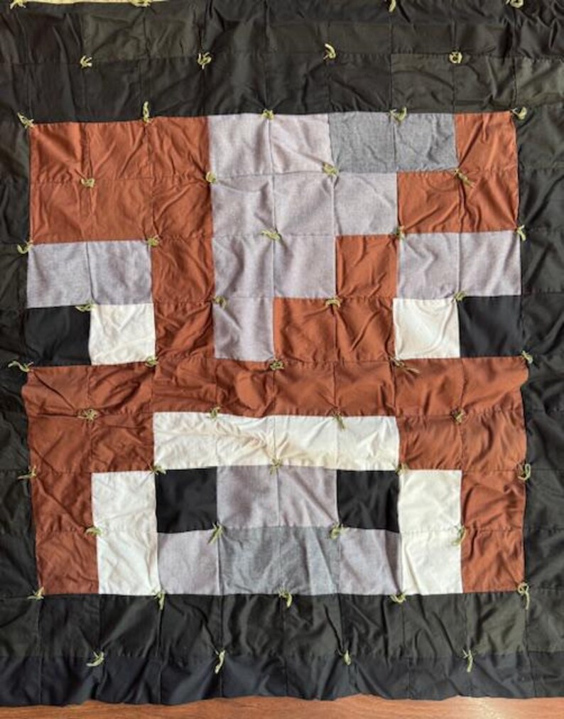 Mine Craft Chicken Zombie Cow Pickaxe Knotted Quilt Custom 60" X 66 ...