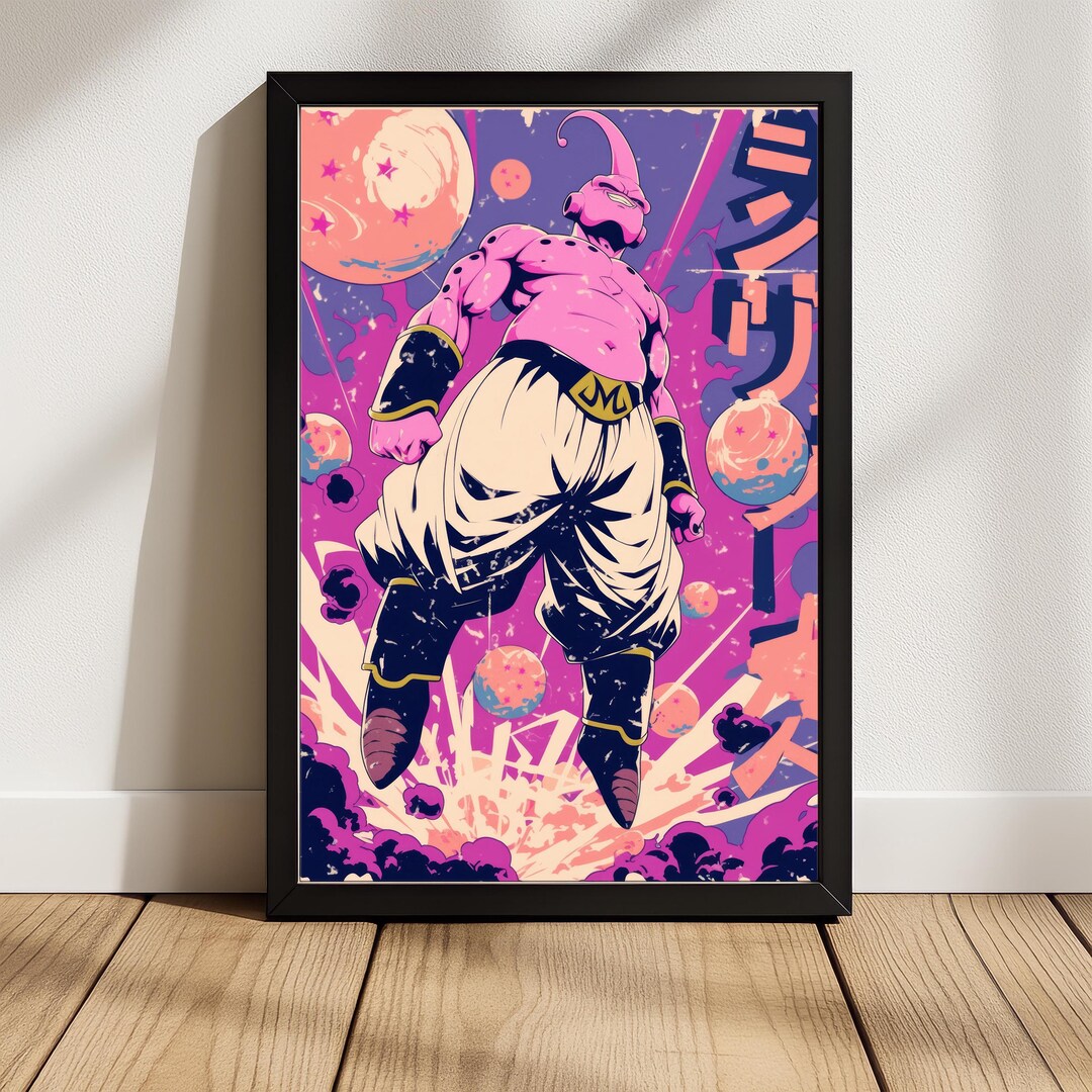 Kid Buu Poster | Dragon Ball Z Villain Digital Print | Dbz Anime Merch ...
