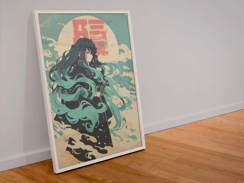 Demon Slayer Muichiro Tokito Anime Poster | Ethereal Watercolor Print ...