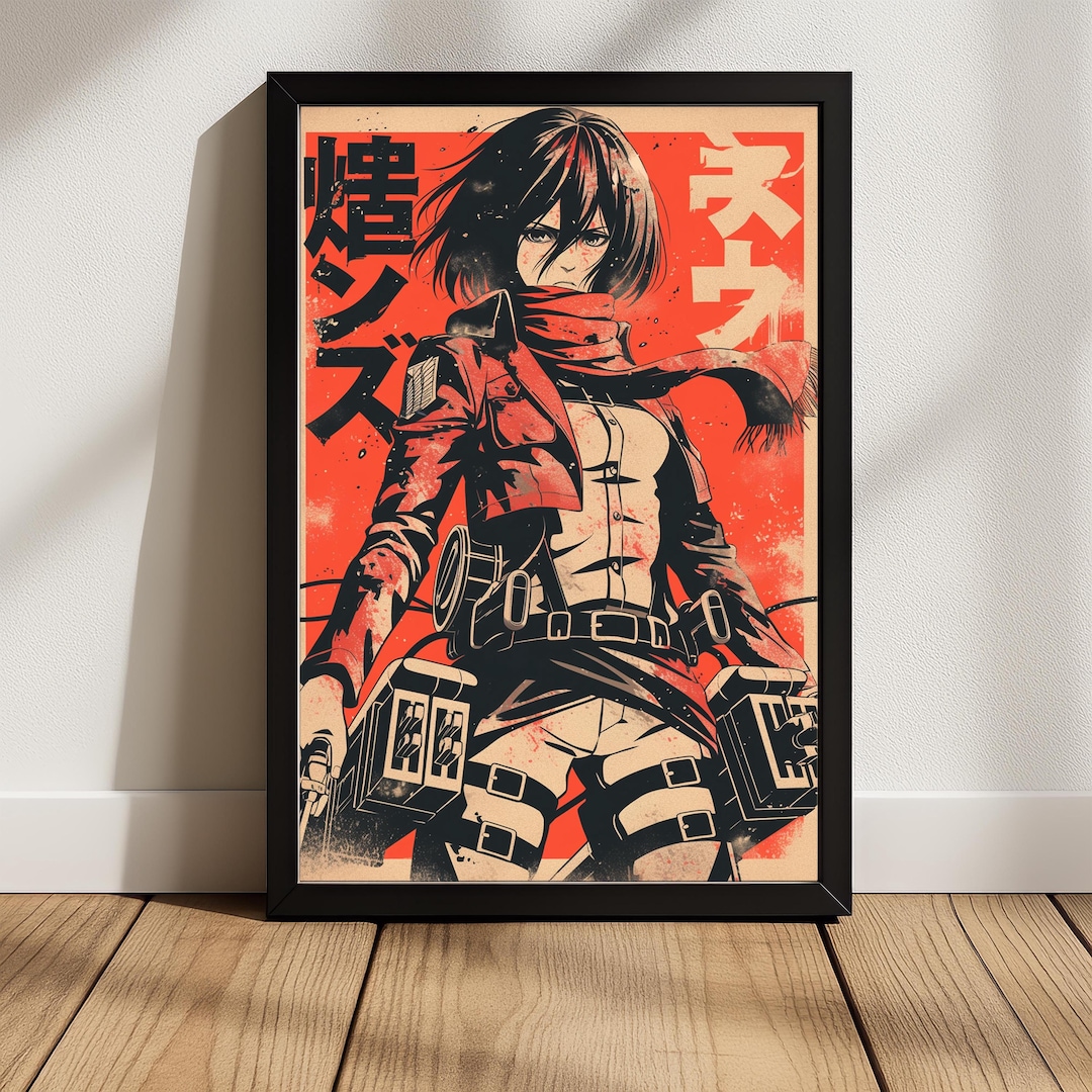 Mikasa Ackerman Poster | Attack on Titan Anime Wall Art | AOT Poster ...