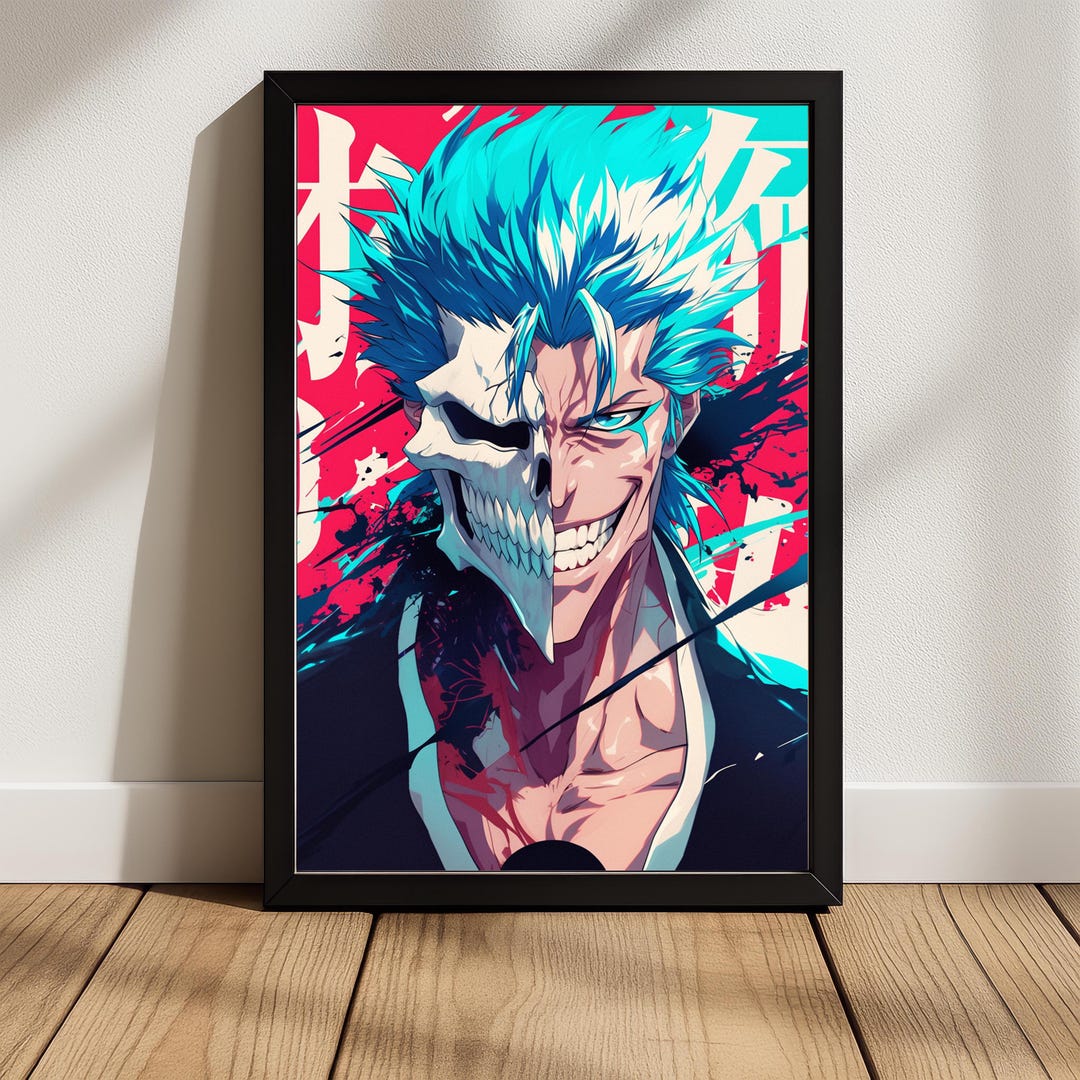 Grimmjow Jaegerjaquez Split-face Poster | Bleach Anime Villain Art ...