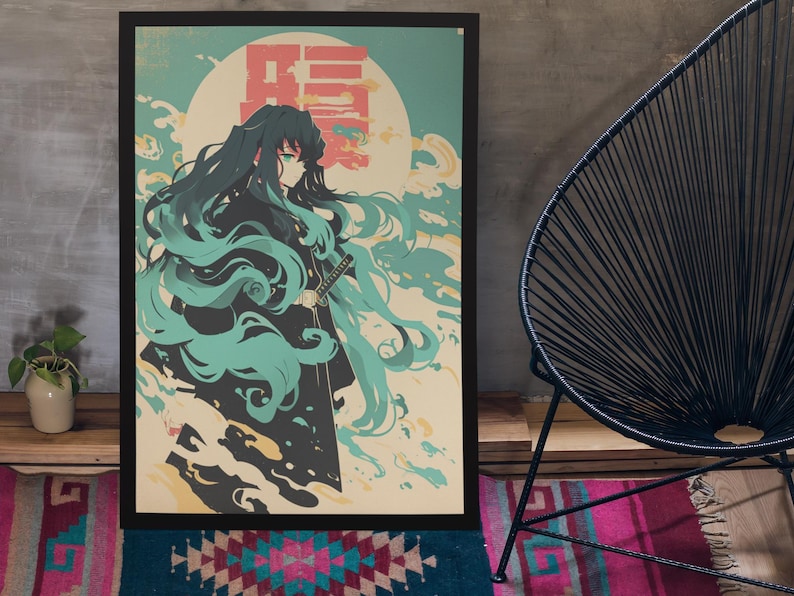 Demon Slayer Muichiro Tokito Anime Poster | Ethereal Watercolor Print ...