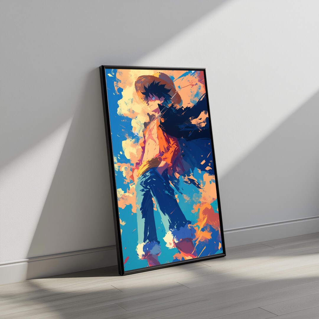 Luffy One Piece Poster | Dramatic Sky Background | Anime Room Decor ...