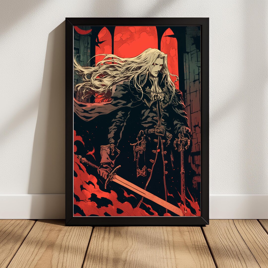 Castlevania Alucard Digital Poster | Retro Gaming Merch | Anime Wall ...