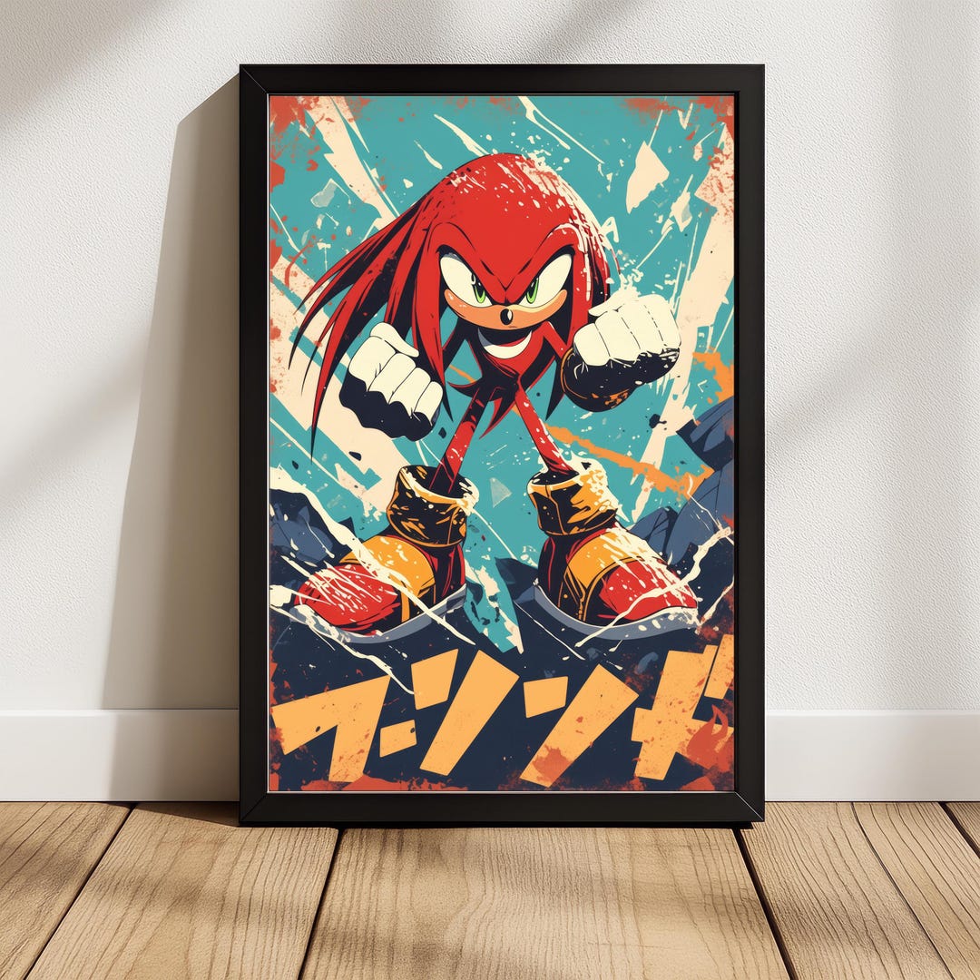 Knuckles Poster | Sonic the Hedgehog Bold Vintage Art Print | Anime ...