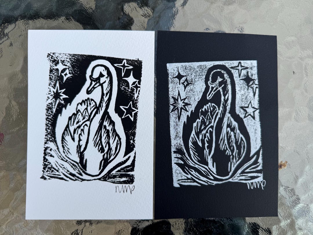 Original Linocut Prints by Ktppaintss 4x6 - Etsy