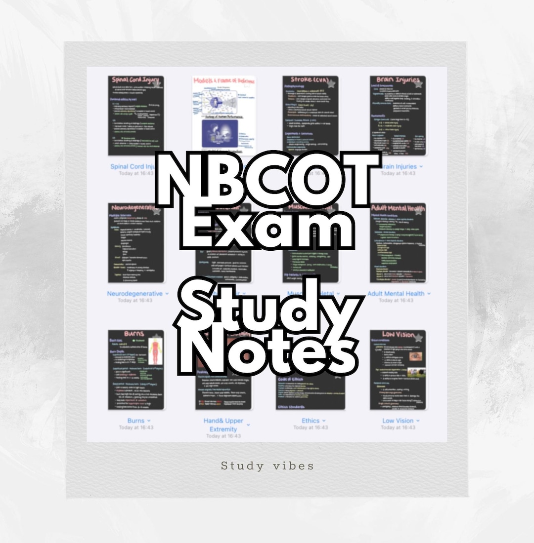 NBCOT Exam Study Notes - Etsy