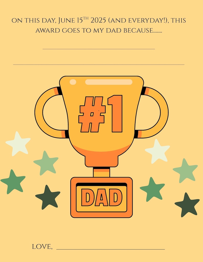 Father's Day Printable Bundle - Coloring Page, "about Dad" Section ...