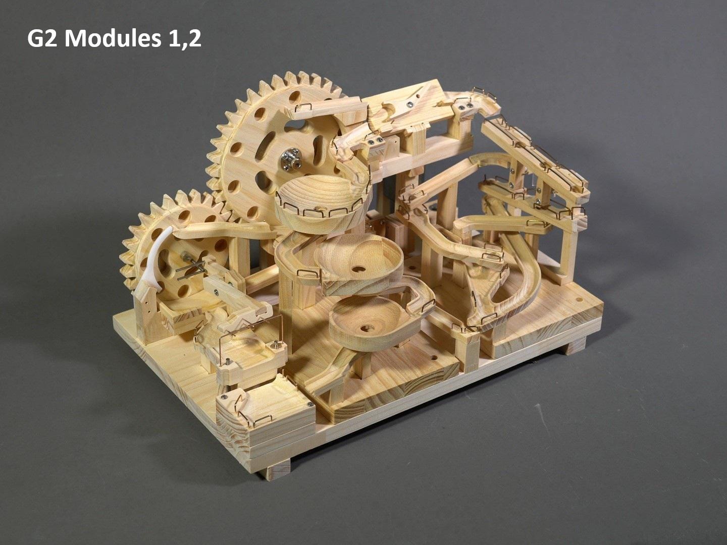 Wooden Marble Run Kit: 3D Mechanical Puzzle, DIY Double Gears Lift - Etsy