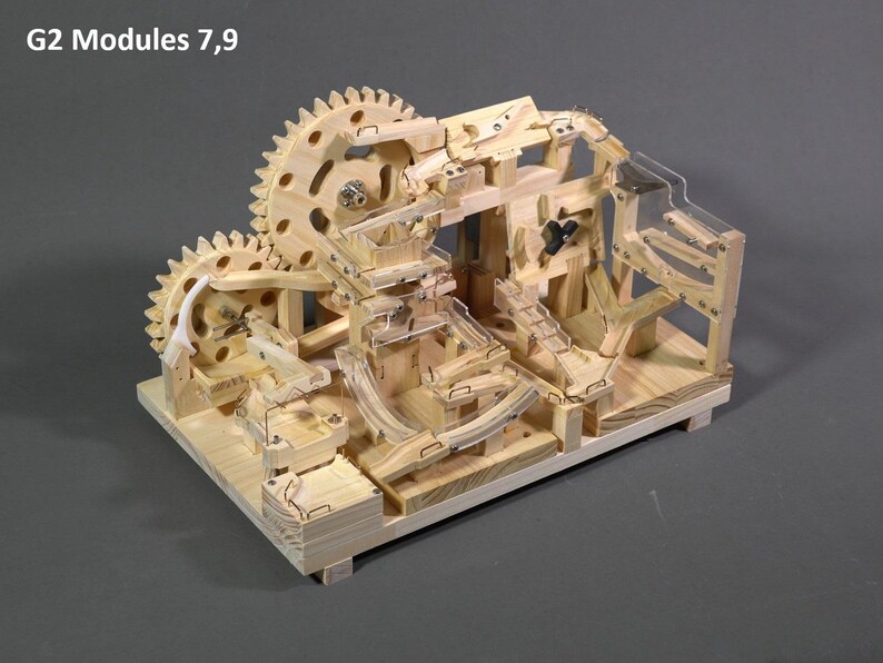 Wooden Marble Run Kit: 3D Mechanical Puzzle, DIY Double Gears Lift - Etsy