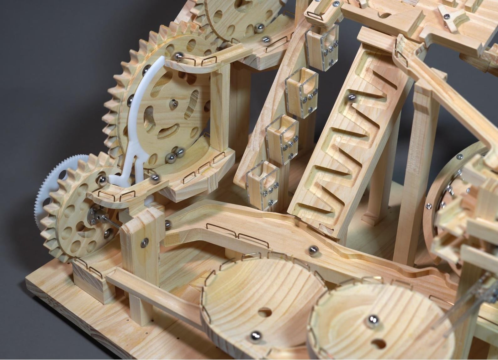 Three Stages Lifting - Amazing Wooden Kinetic Marble Machine Assembly ...