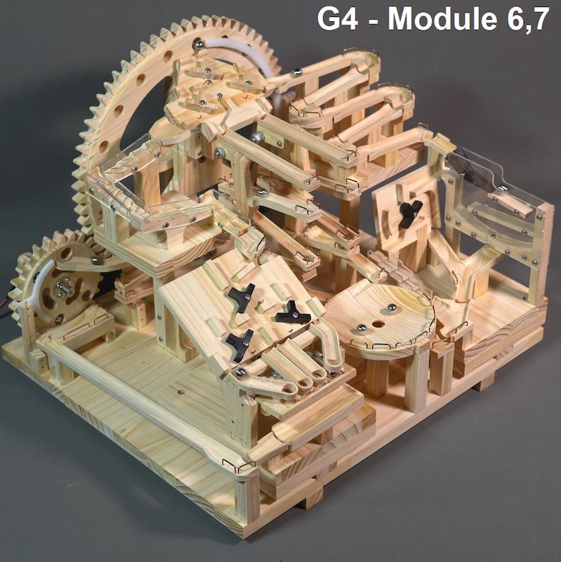 Wooden Marble Run Kit: 3D Kinetic Art Puzzle - G4 Huge Gear - Etsy