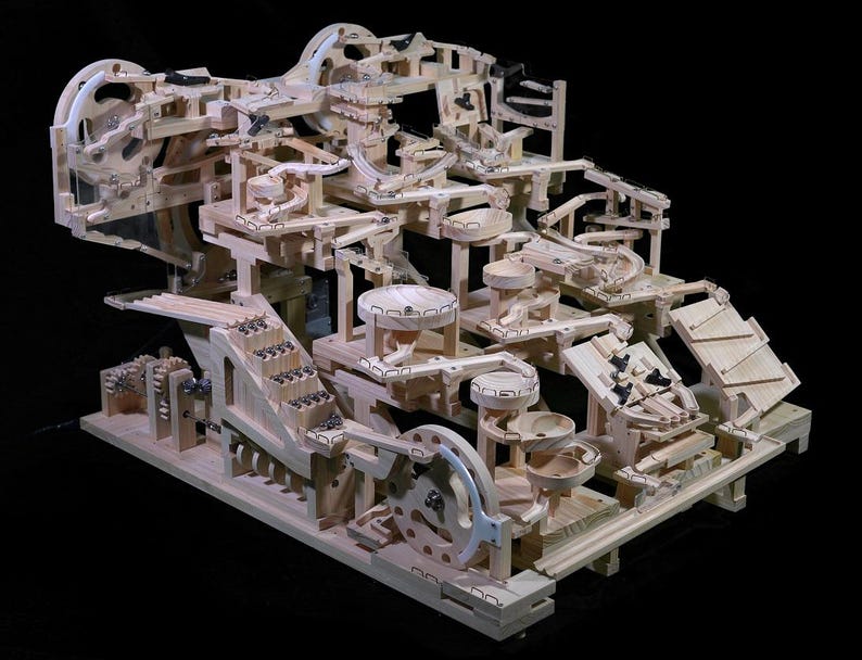 Wooden Marble Run Kit: 3D Mechanical Puzzle, DIY Decor - Etsy