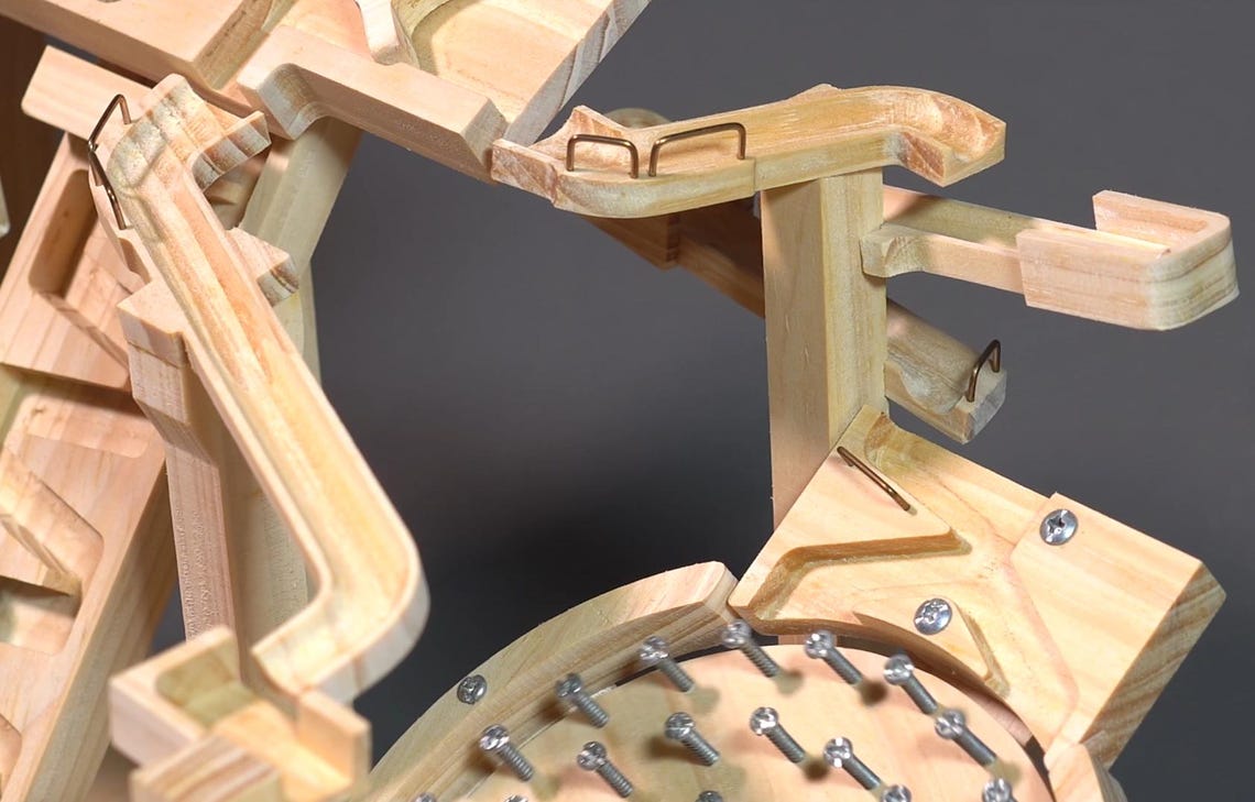 Three Stages Lifting - Amazing Wooden Kinetic Marble Machine Assembly ...