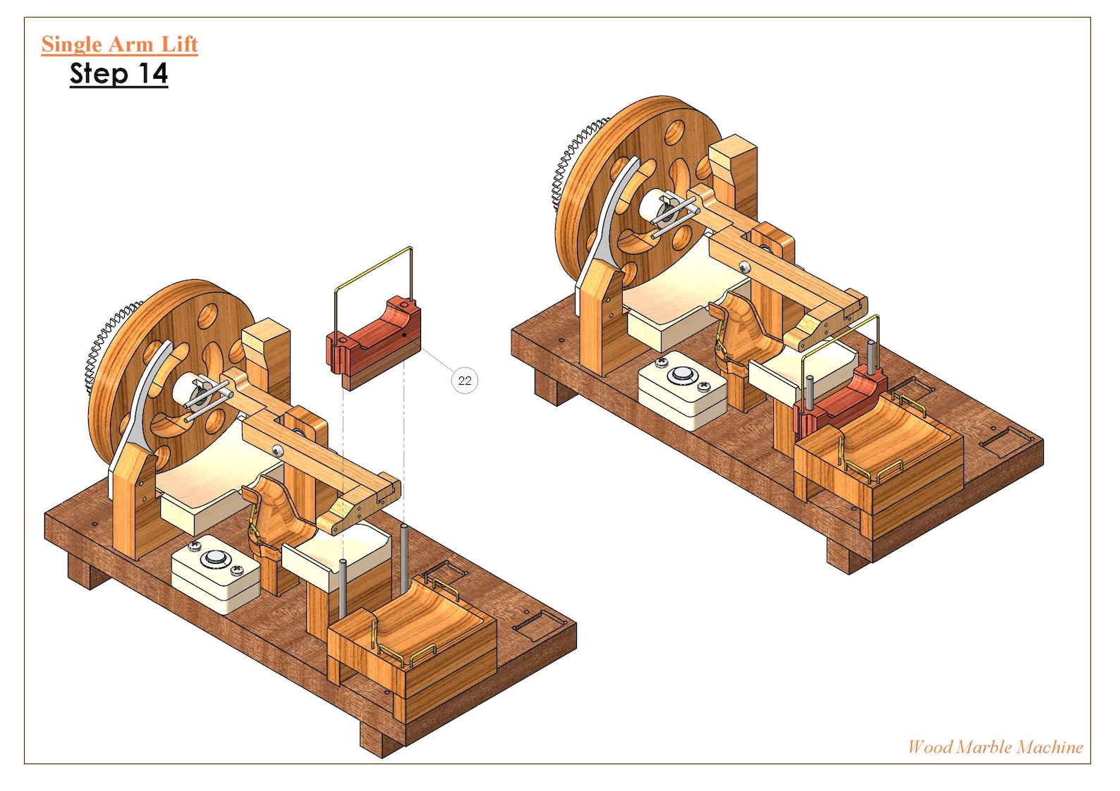 Wooden Kinetic Marble Machine Kit - Single Arm Lift - Etsy