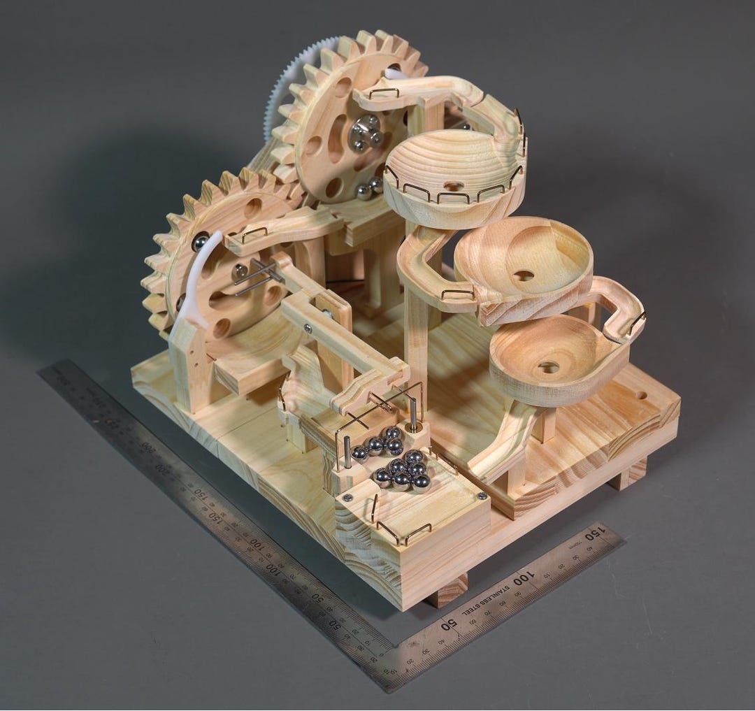 Handmade Wooden Kinetic Marble Machine Kit - G1 Double Gears Lift - Etsy