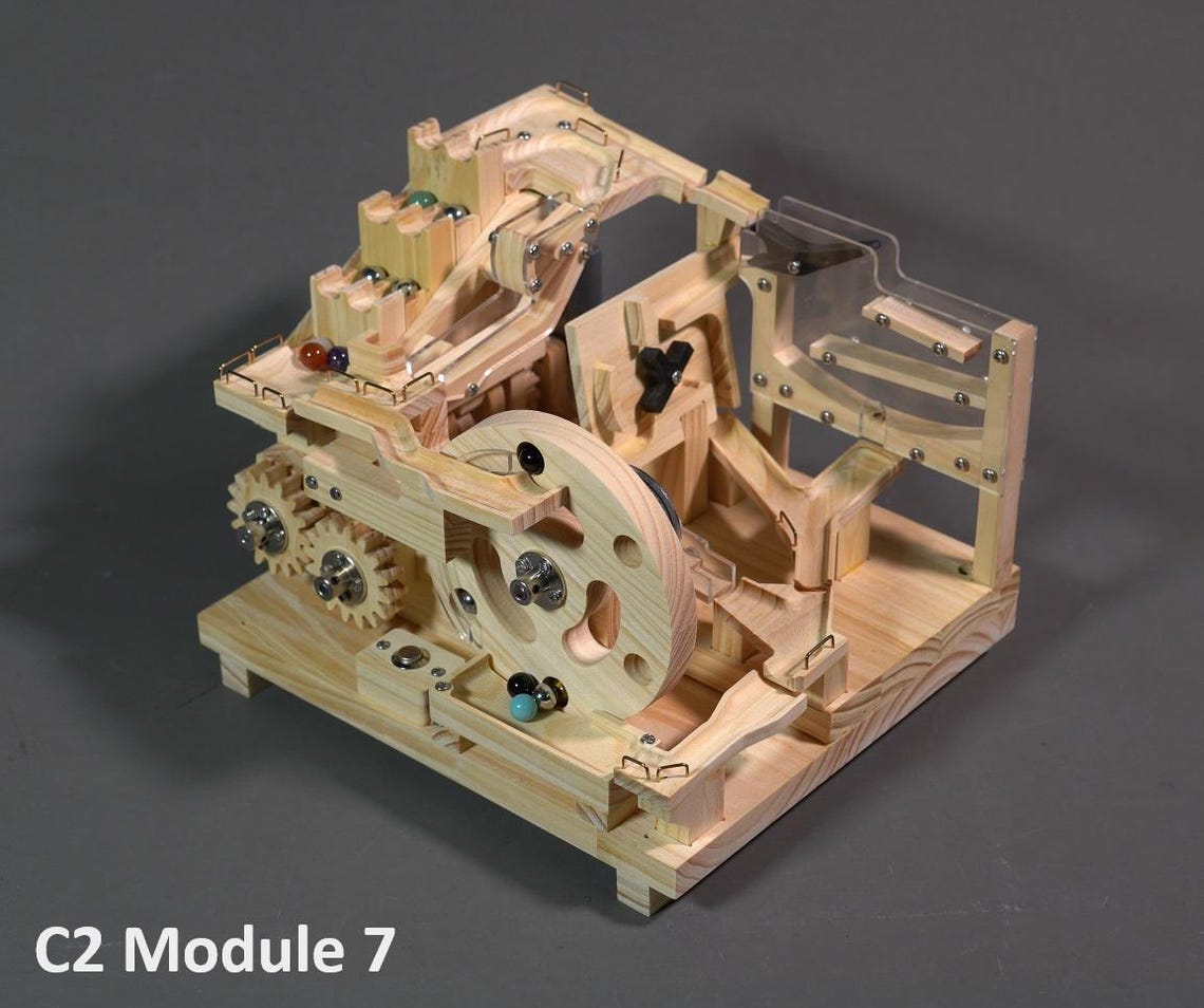 Wooden Marble Run - C2 Crankshaft Kinetic Art DIY Kit (PDF) - Etsy