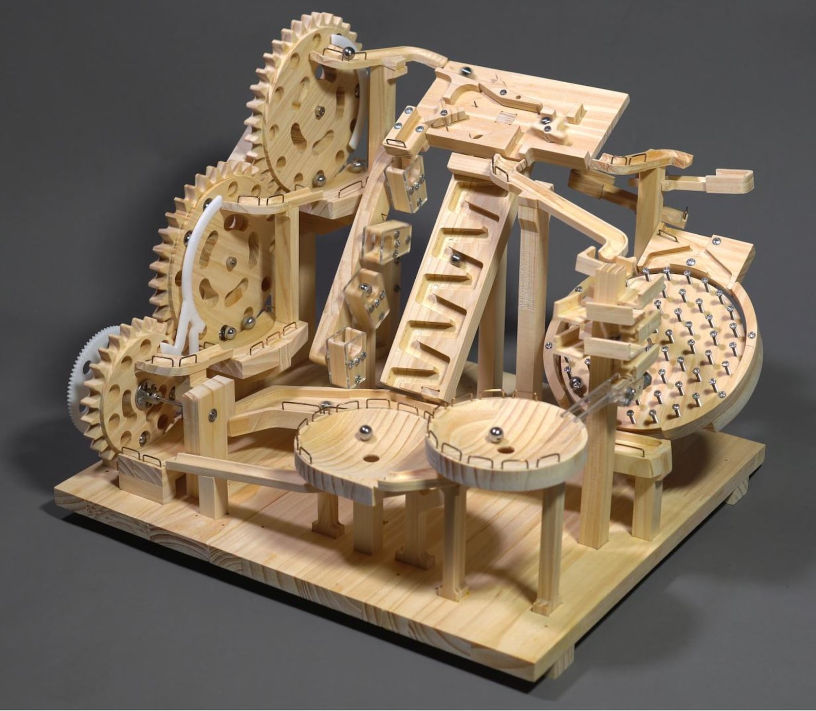 Three Stages Lifting - Amazing Wooden Kinetic Marble Machine Assembly ...