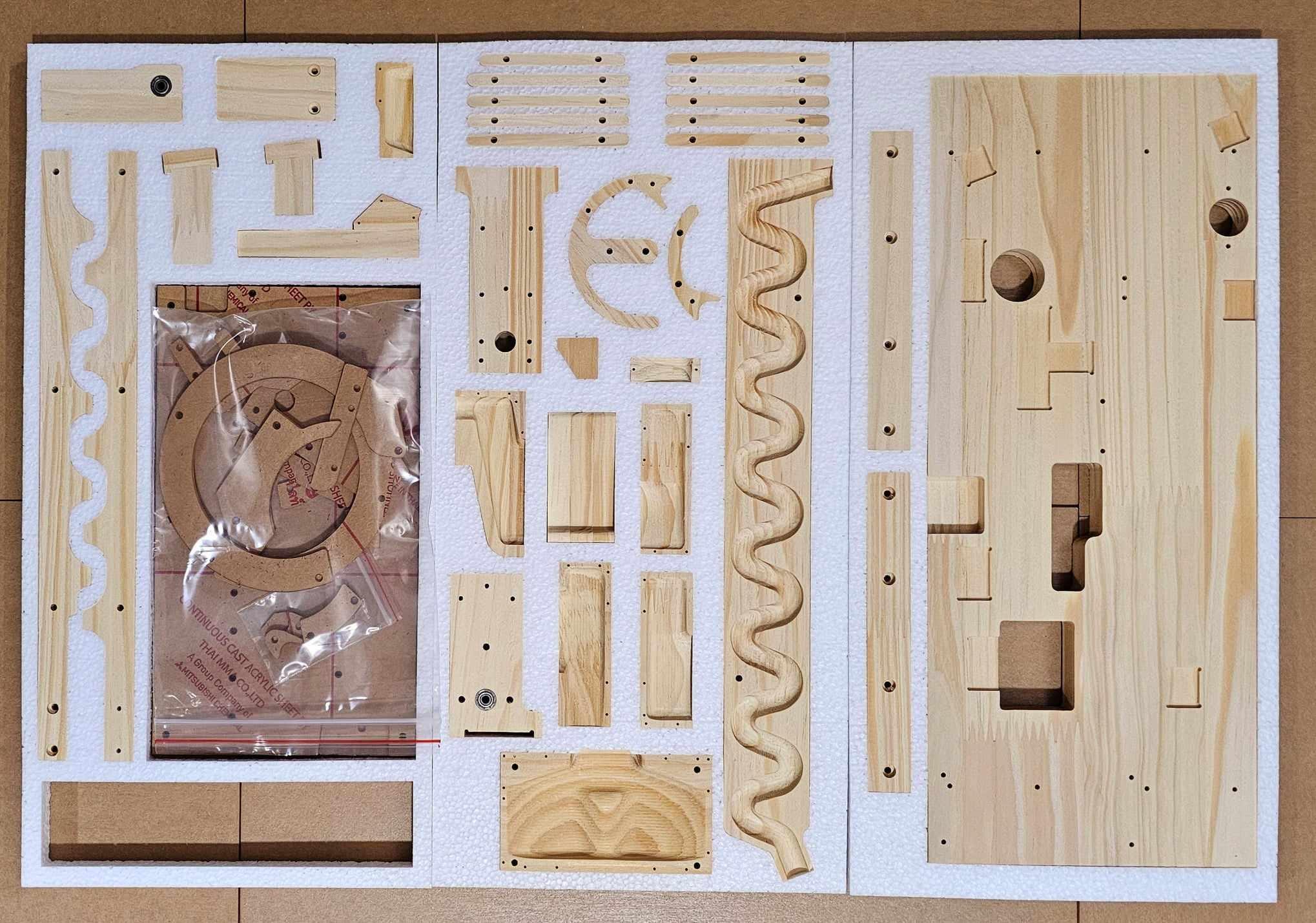 Waterfall Unique Wooden Kinetic Marble Machine Assembly Kit (glue ...