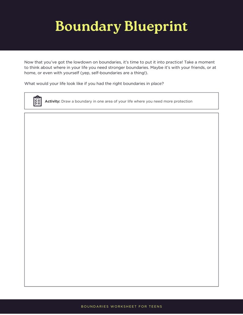 Boundaries Worksheets for Teens - Etsy