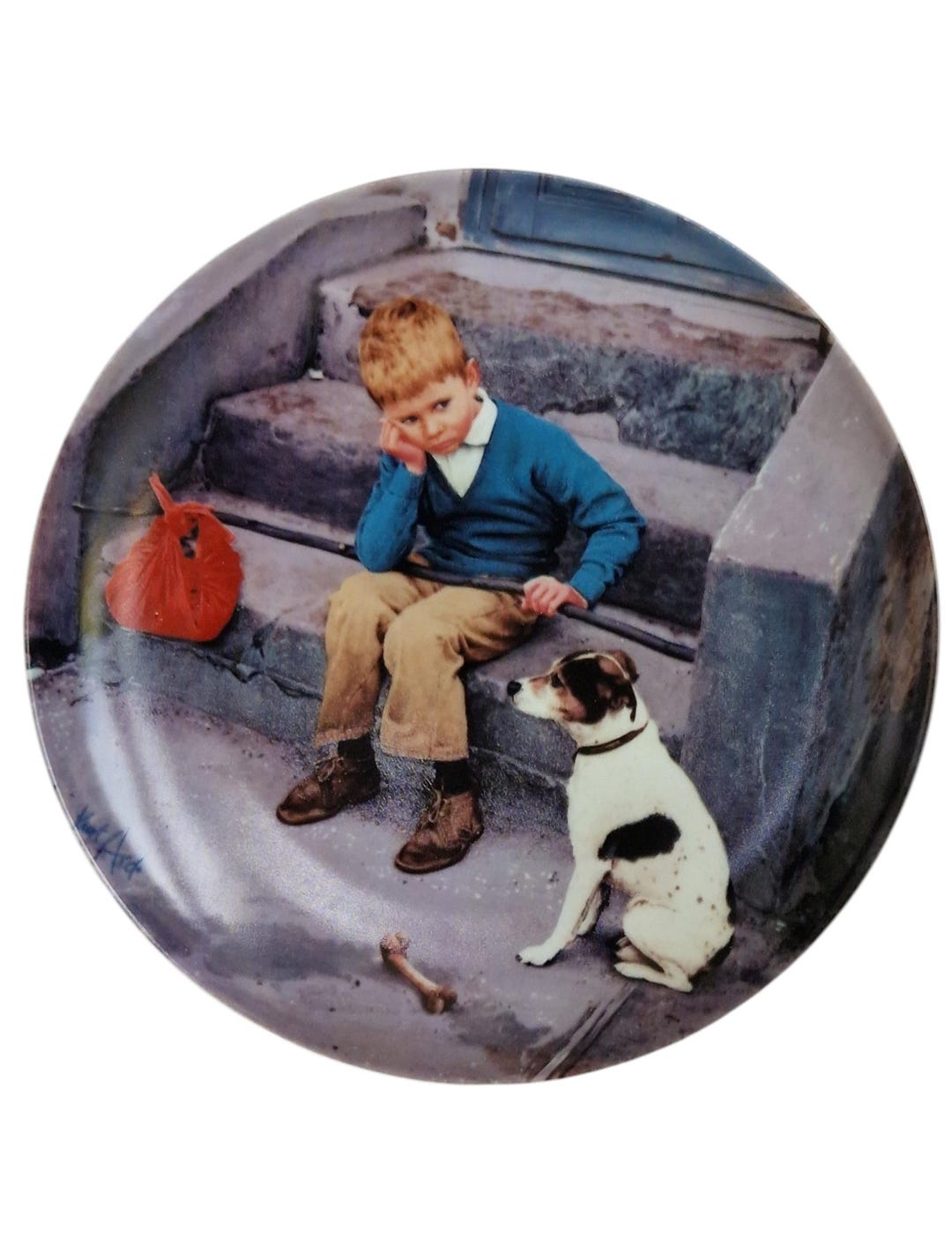 Collector Plate Vintage 1984 Boy With Dog Bing Grondahl Copenhagen ...
