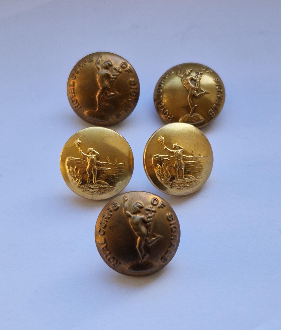 Royal Corps of Signals Brass Buttons Set 25mm Gaunt Armfield Buttons ...