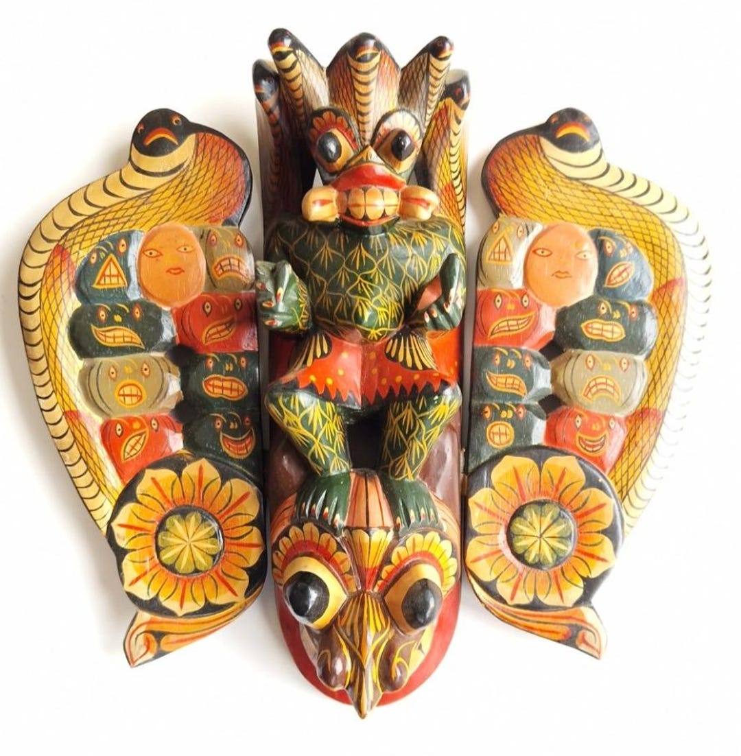 Sri Lanka Maha Kola / Gini Raksha Mask Demon Devil Wall Hanging Mask - Etsy