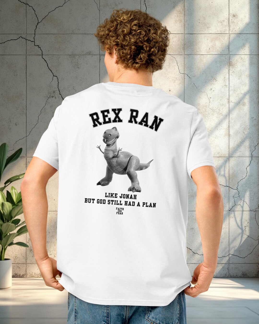 Rex Ran Like Jonah PNG | Faith Over Fear | Christian Dinosaur Design ...