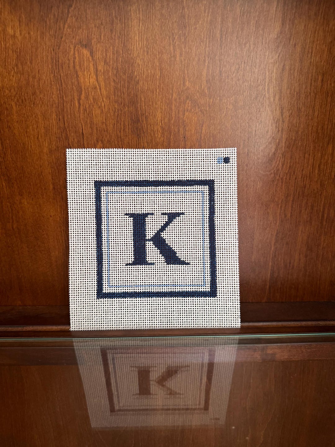 Custom Monogram Needlepoint Canvas: Handpainted 4x4" Coaster Design - Etsy