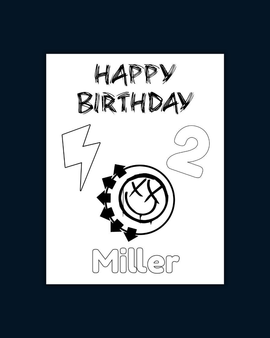 Blink 182 Birthday Coloring Pages | Personalized Set of 2 | Pop Punk ...