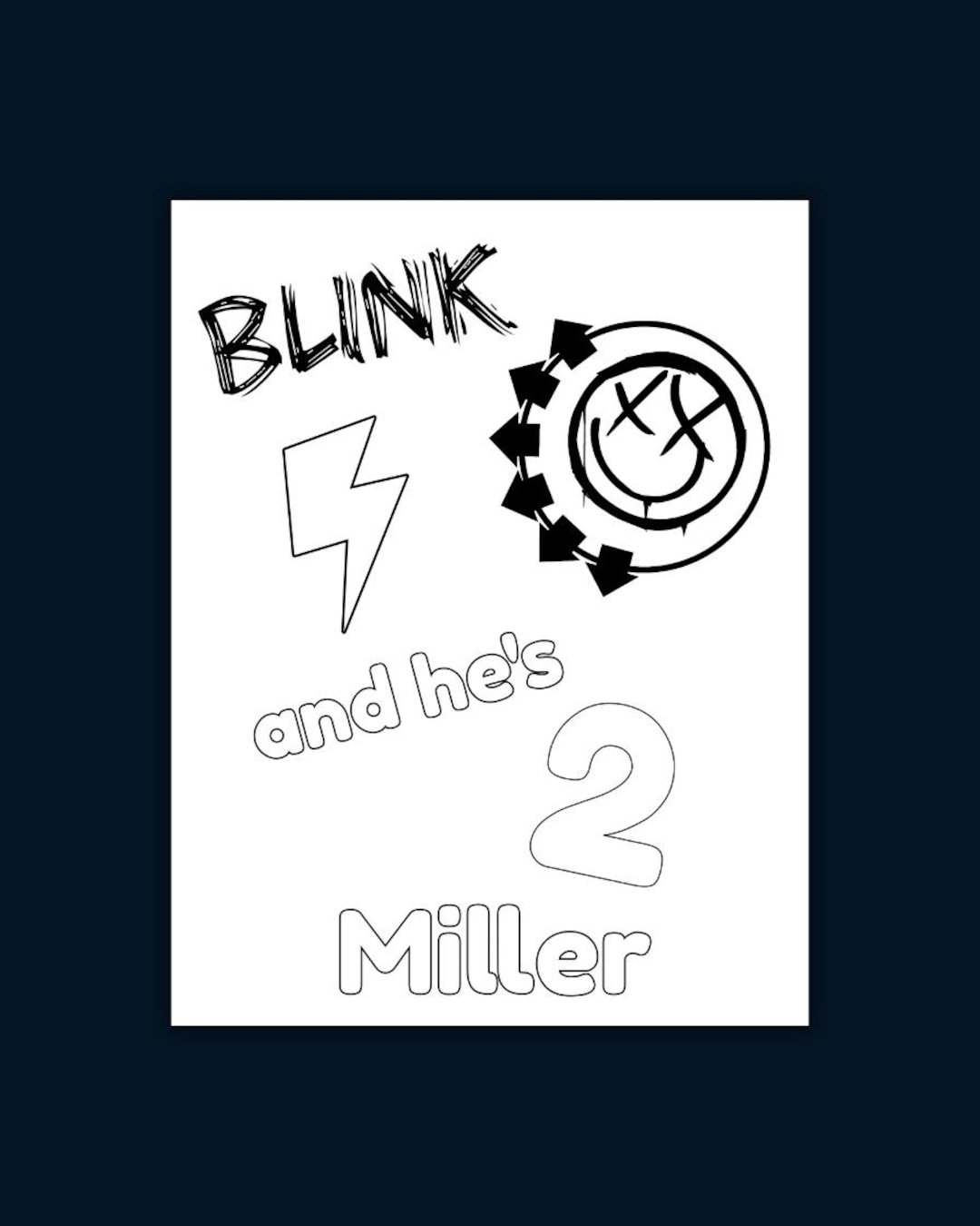 Blink 182 Birthday Coloring Pages | Personalized Set of 2 | Pop Punk ...