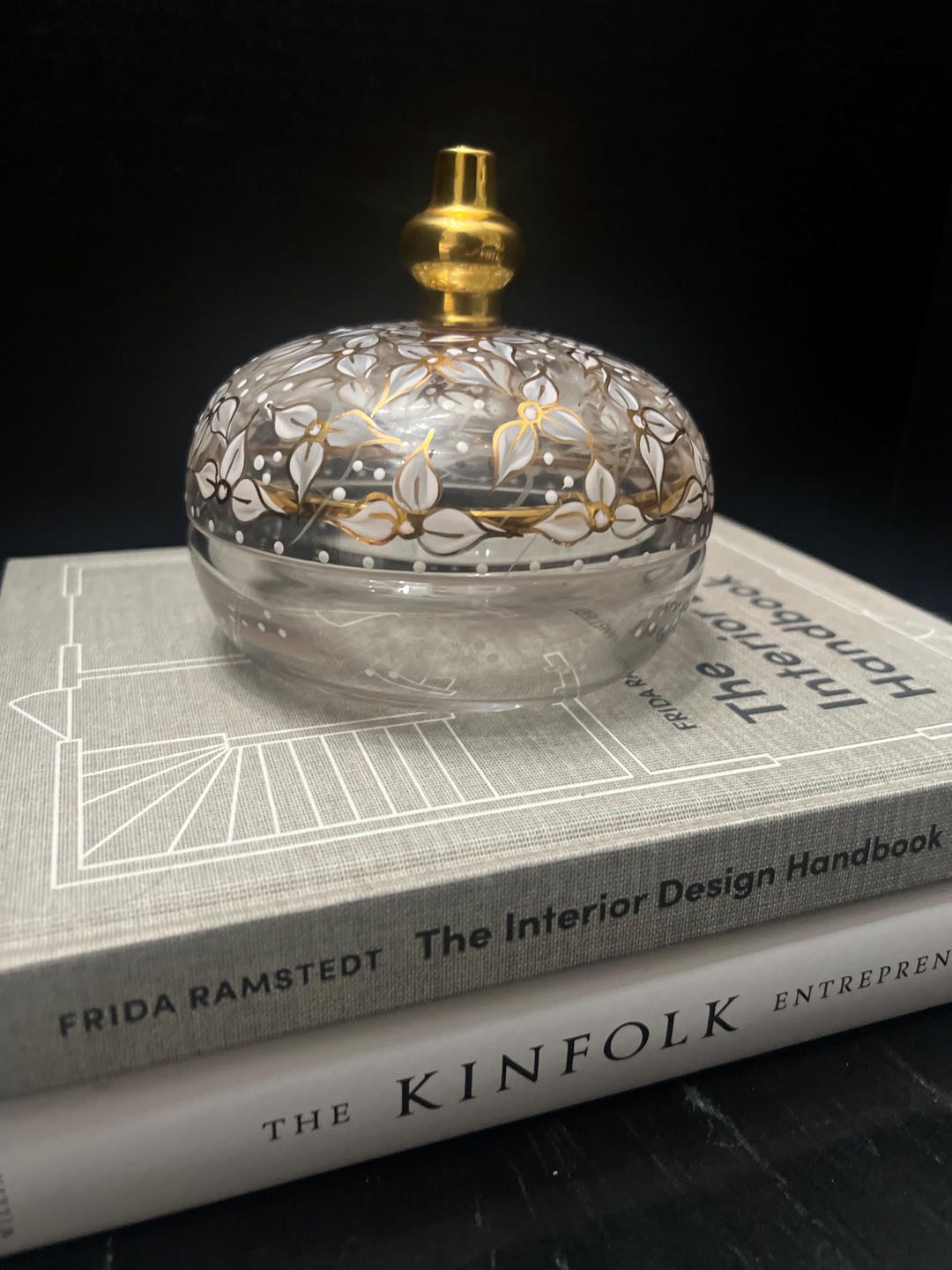 Ottoman Style Glass Bowl With Gold Floral Design - Pasabahçe Devr-i ...