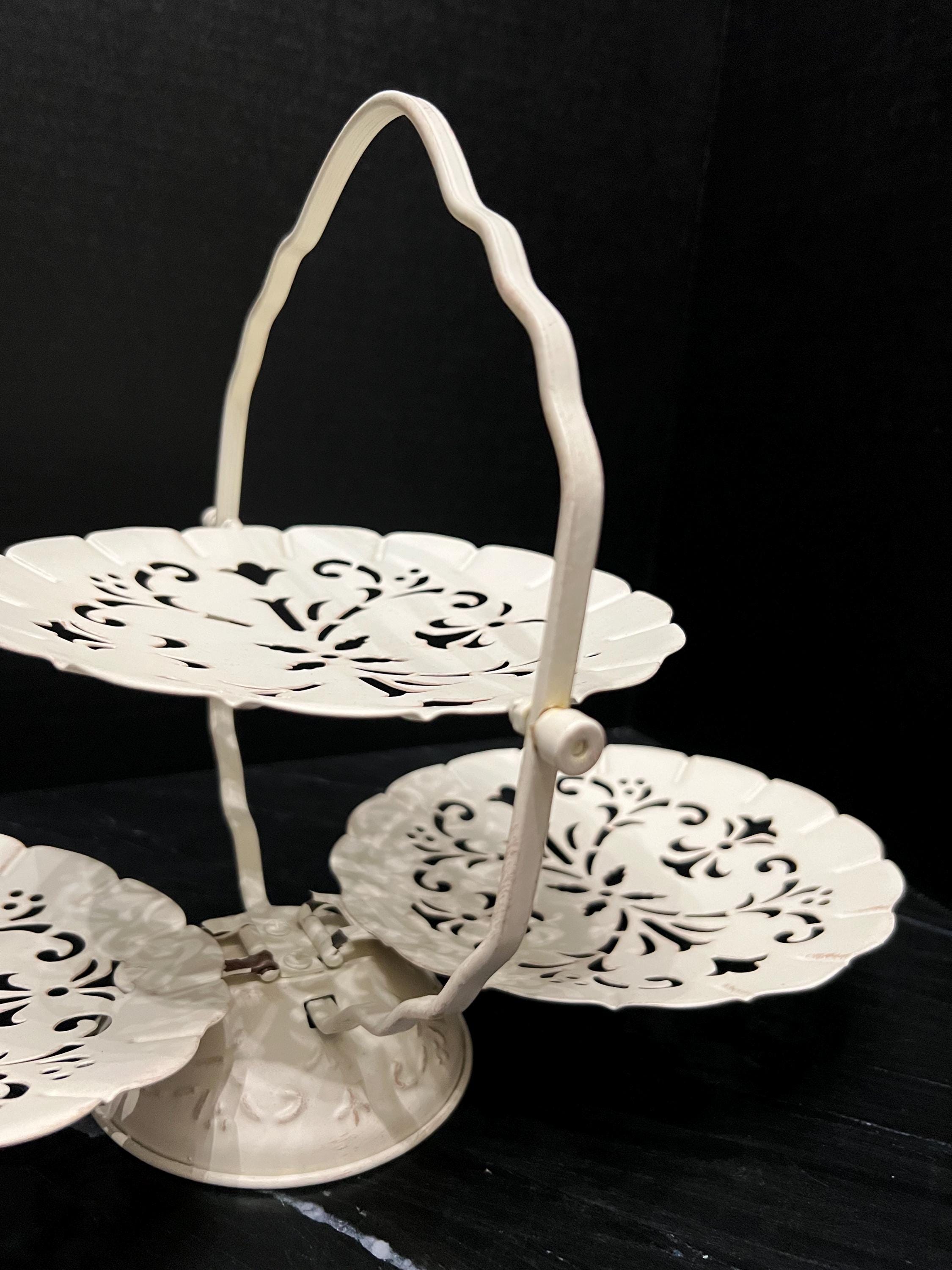 Vintage Victorian Ivory 3 Tier Folding Dessert Pastry Sever. - Etsy