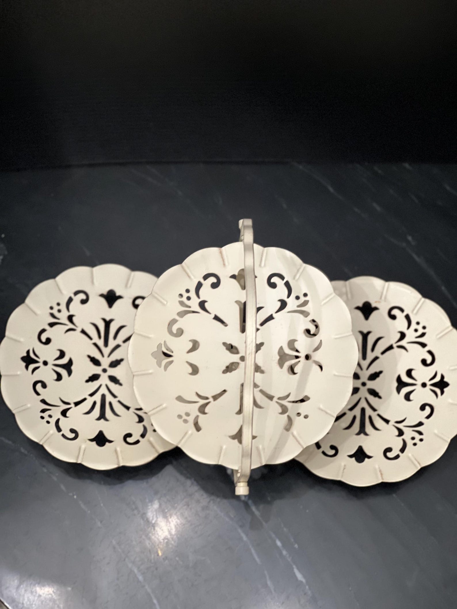 Vintage Victorian Ivory 3 Tier Folding Dessert Pastry Sever. - Etsy