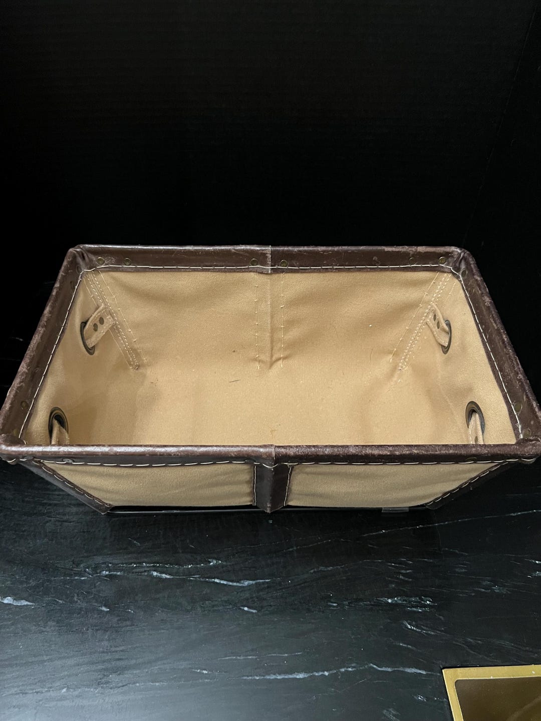Vintage Domestic U.S. Mail Canvas & Leather Bin With Metal Frame ...