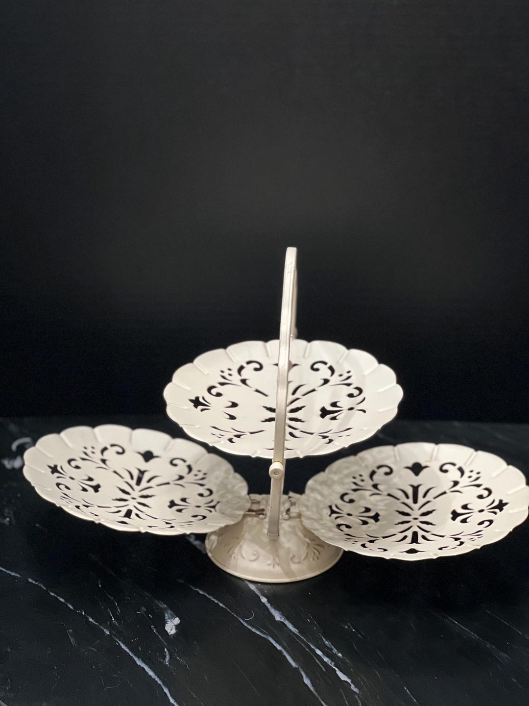 Vintage Victorian Ivory 3 Tier Folding Dessert Pastry Sever. - Etsy