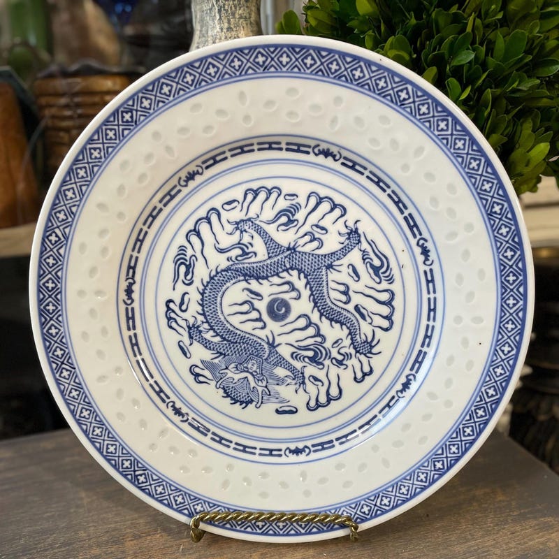Blue Dragon Dinner Plates - Etsy