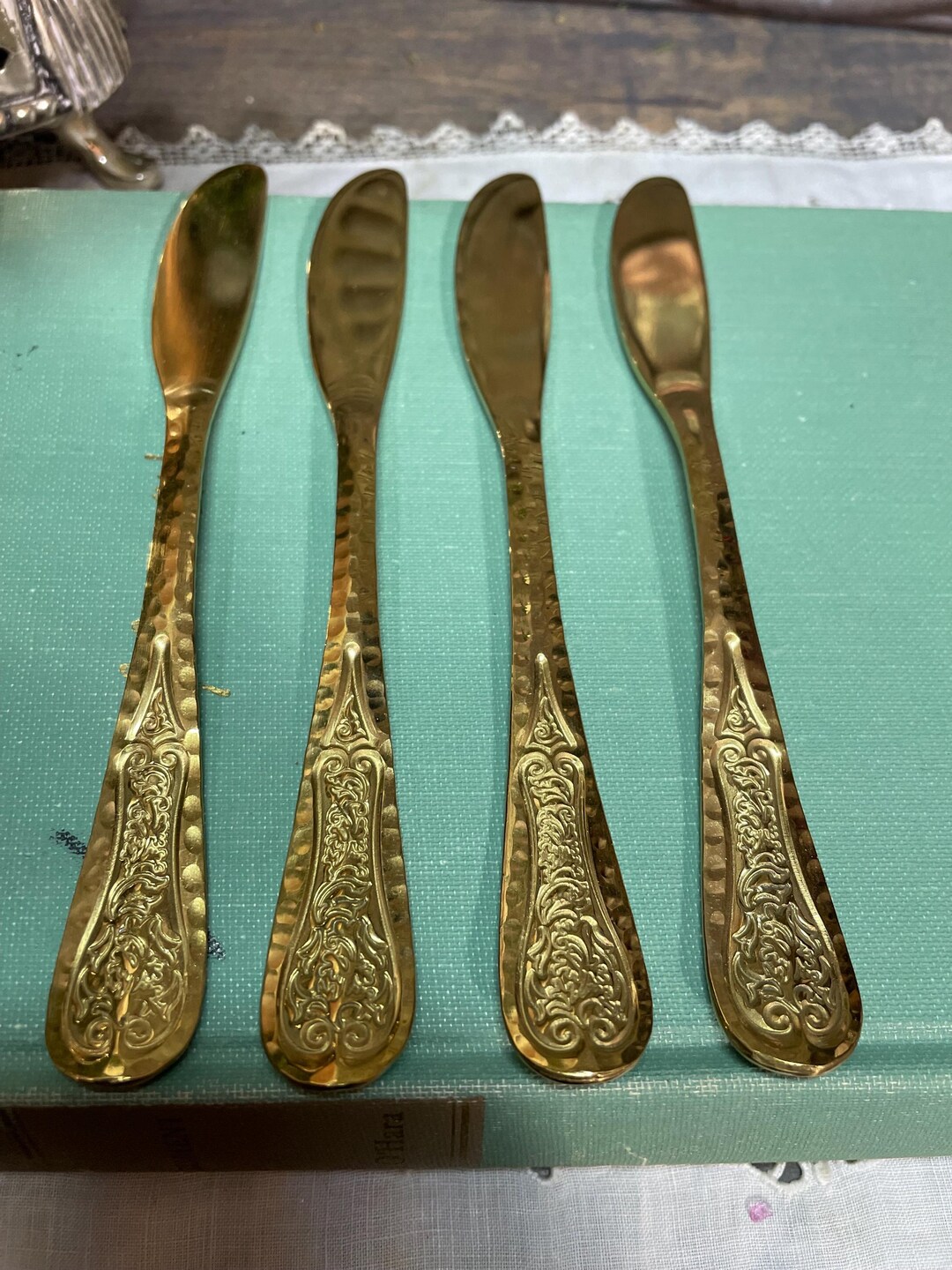 Gold Floral Flatware Appetizer Hors D'oeuvres Charcuterie Board Party ...