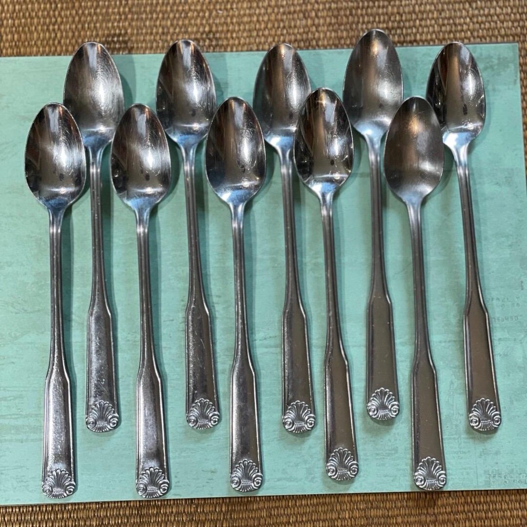 Washington Forge WF RAINIER Colonial Shell Teaspoons Stainless Flatware ...
