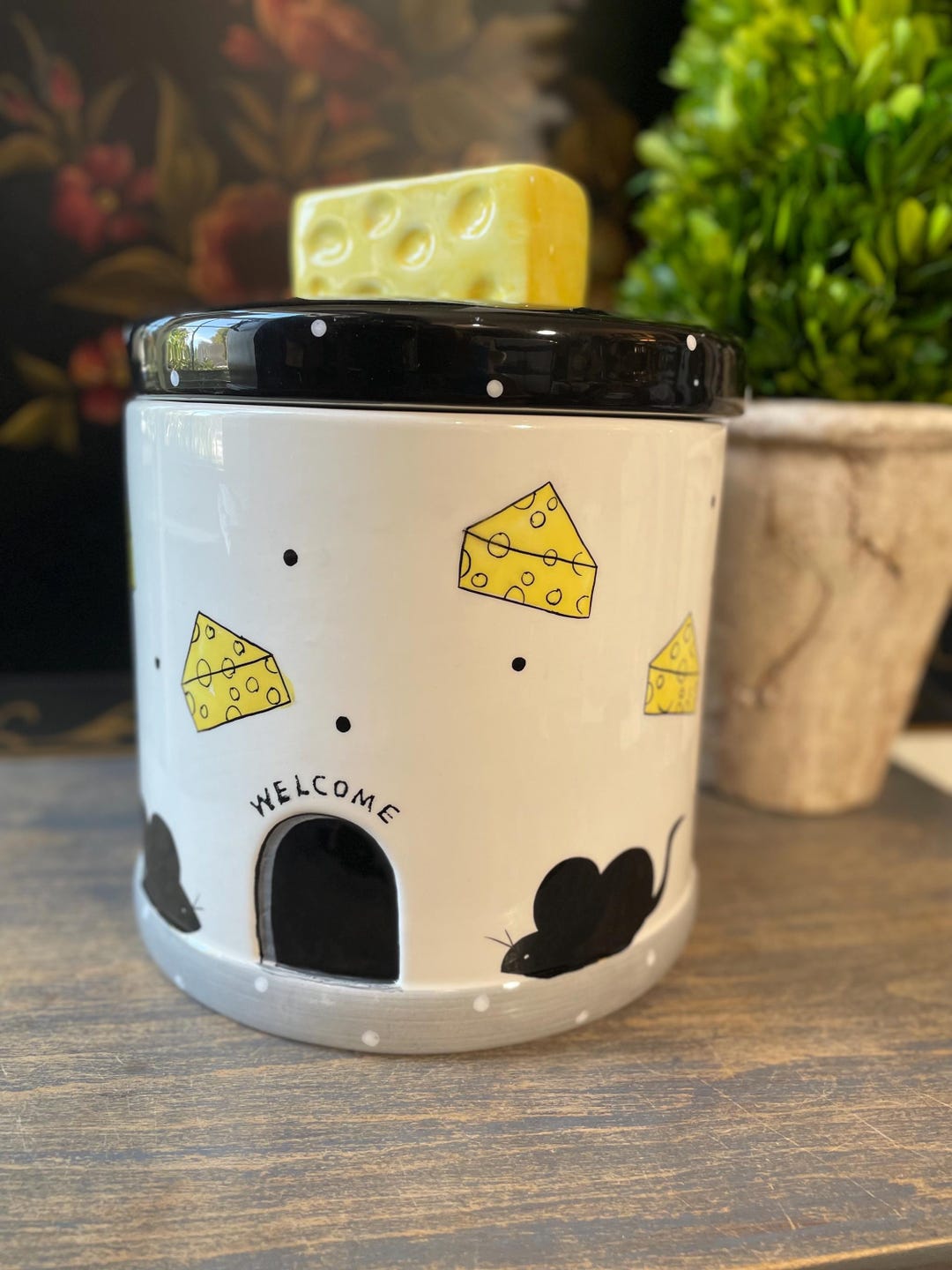 Vintage Ganz 1980-1990 Bella Casa Ceramic Crock Mice Cheese Container ...